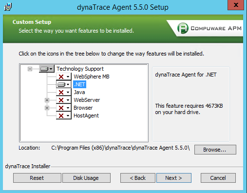 Choose to activate the agent atthe end of the installation:
